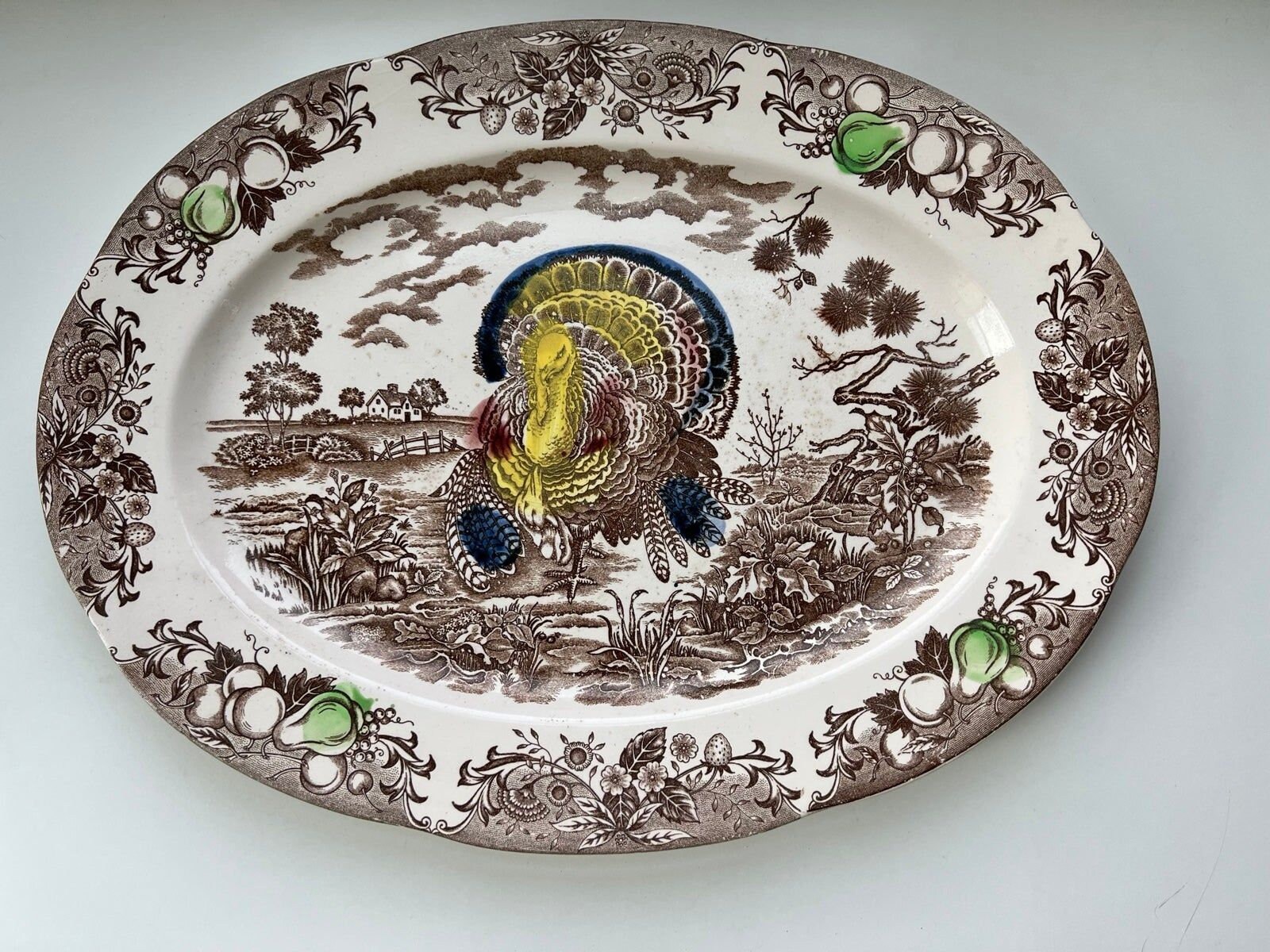 1960s Japanese Ironstone Transfer Ware Turkey Platter Plate Made in ...