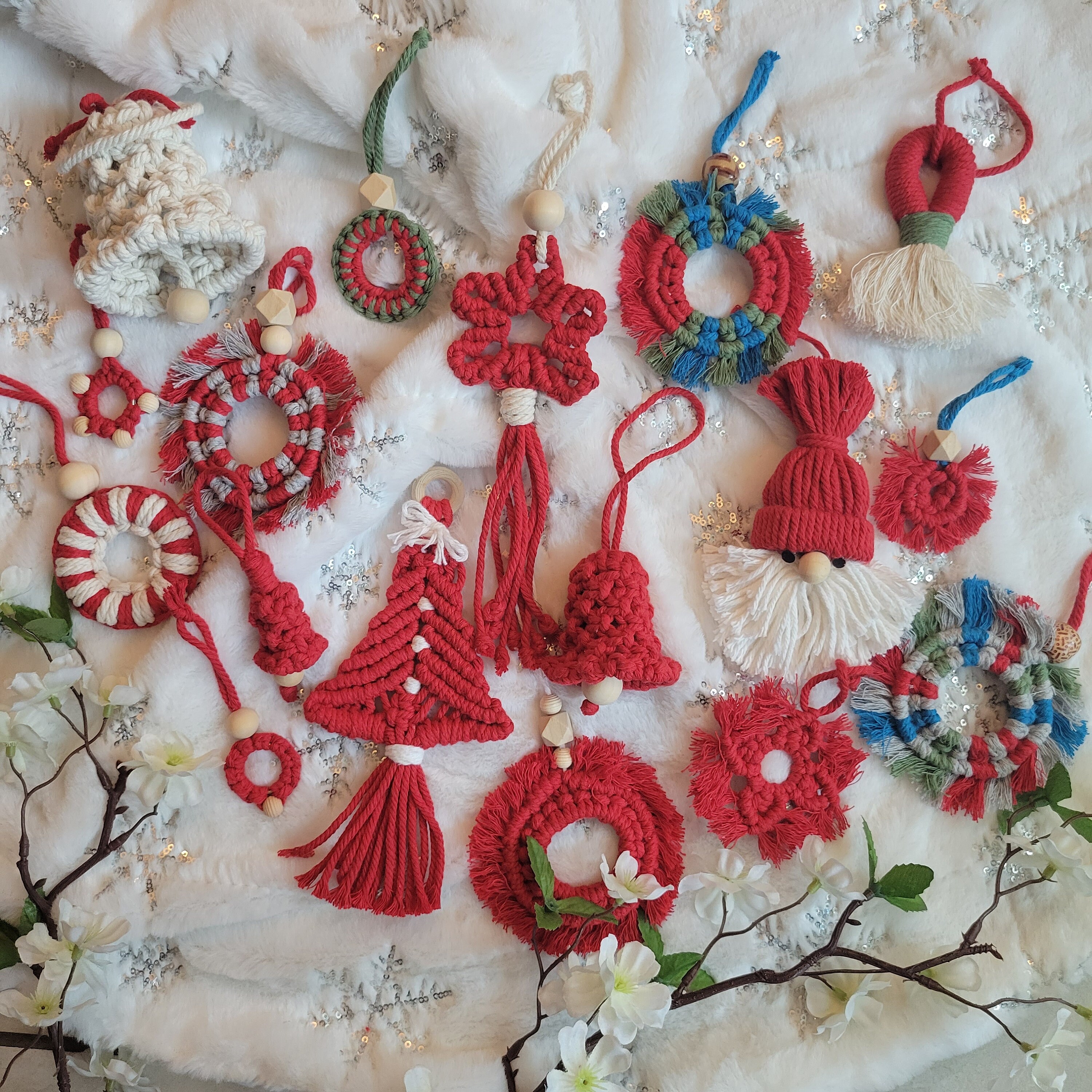 Macrame Christmas Ornaments, Christmas Tree Decorations, Macrame ...