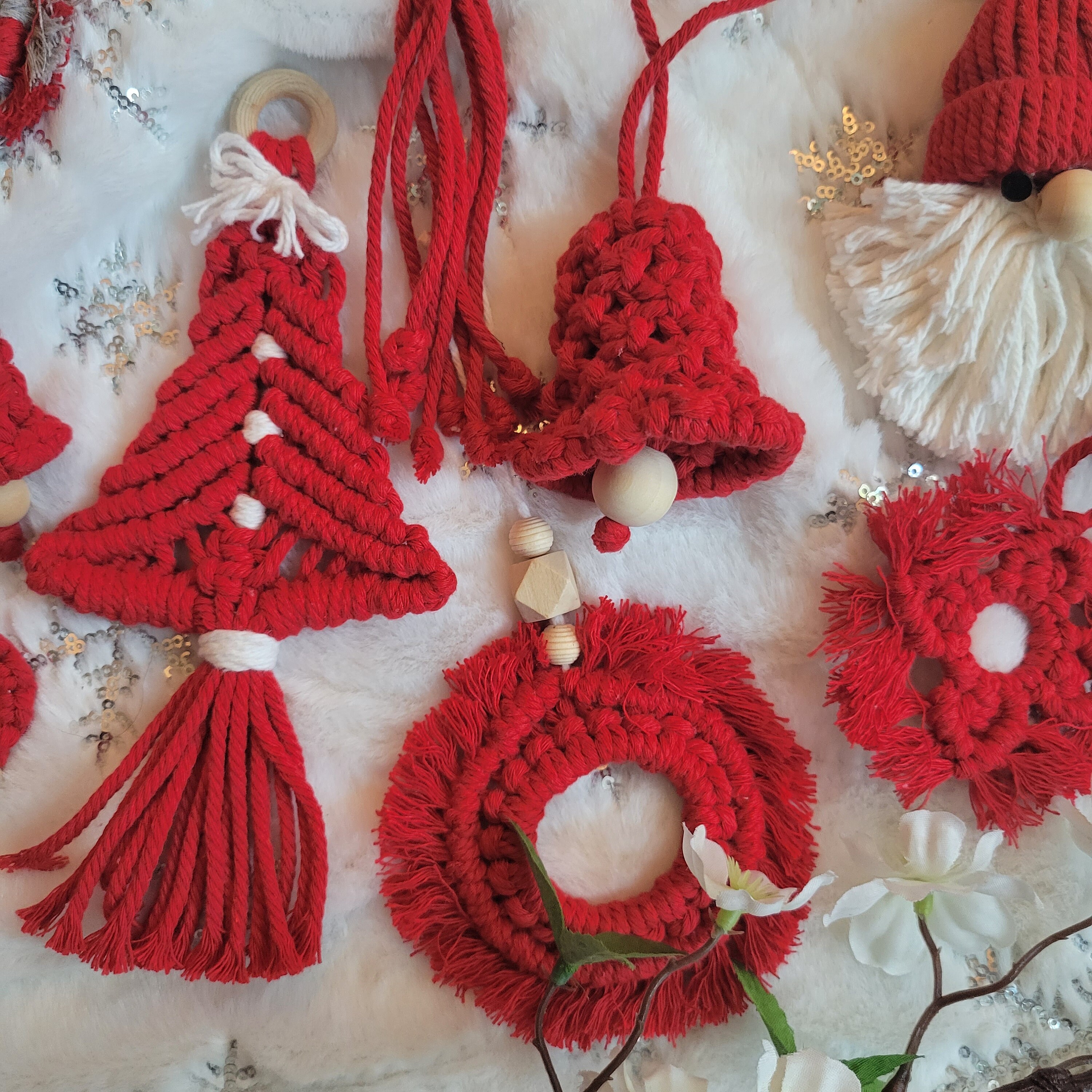Macrame Christmas Ornaments, Christmas Tree Decorations, Macrame ...