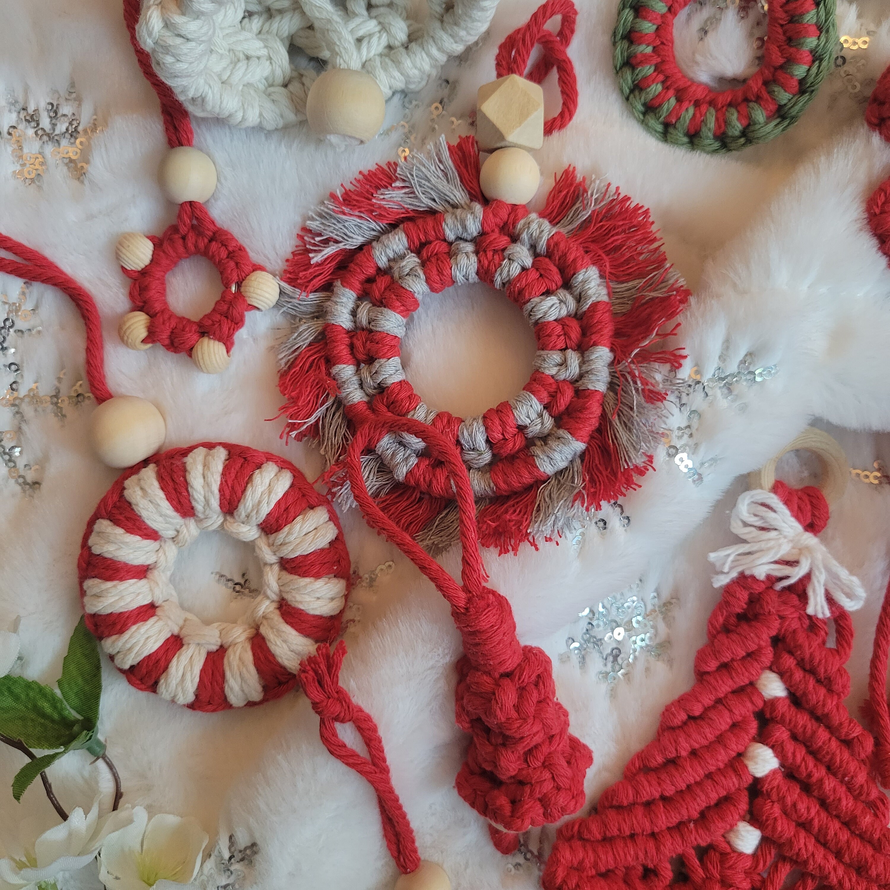 Macrame Christmas Ornaments, Christmas Tree Decorations, Macrame ...