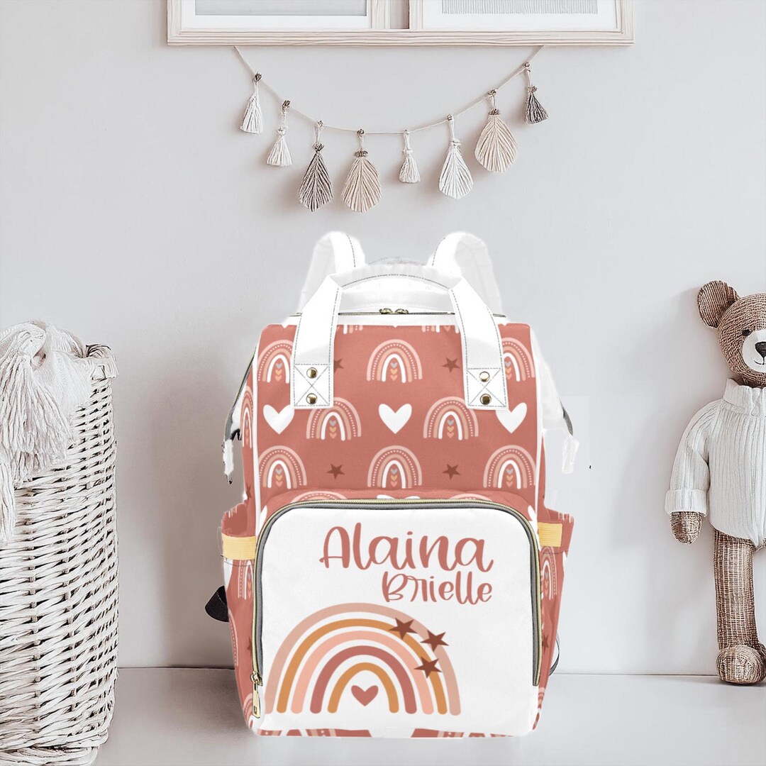 Personalized Diaper Bag Backpack | Rainbow Backpack Diaper Bag ...