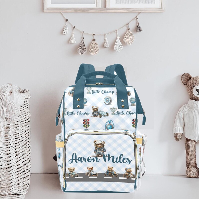 Personalized Race Car Diaper Backpack | Baby Shower Gift - Etsy