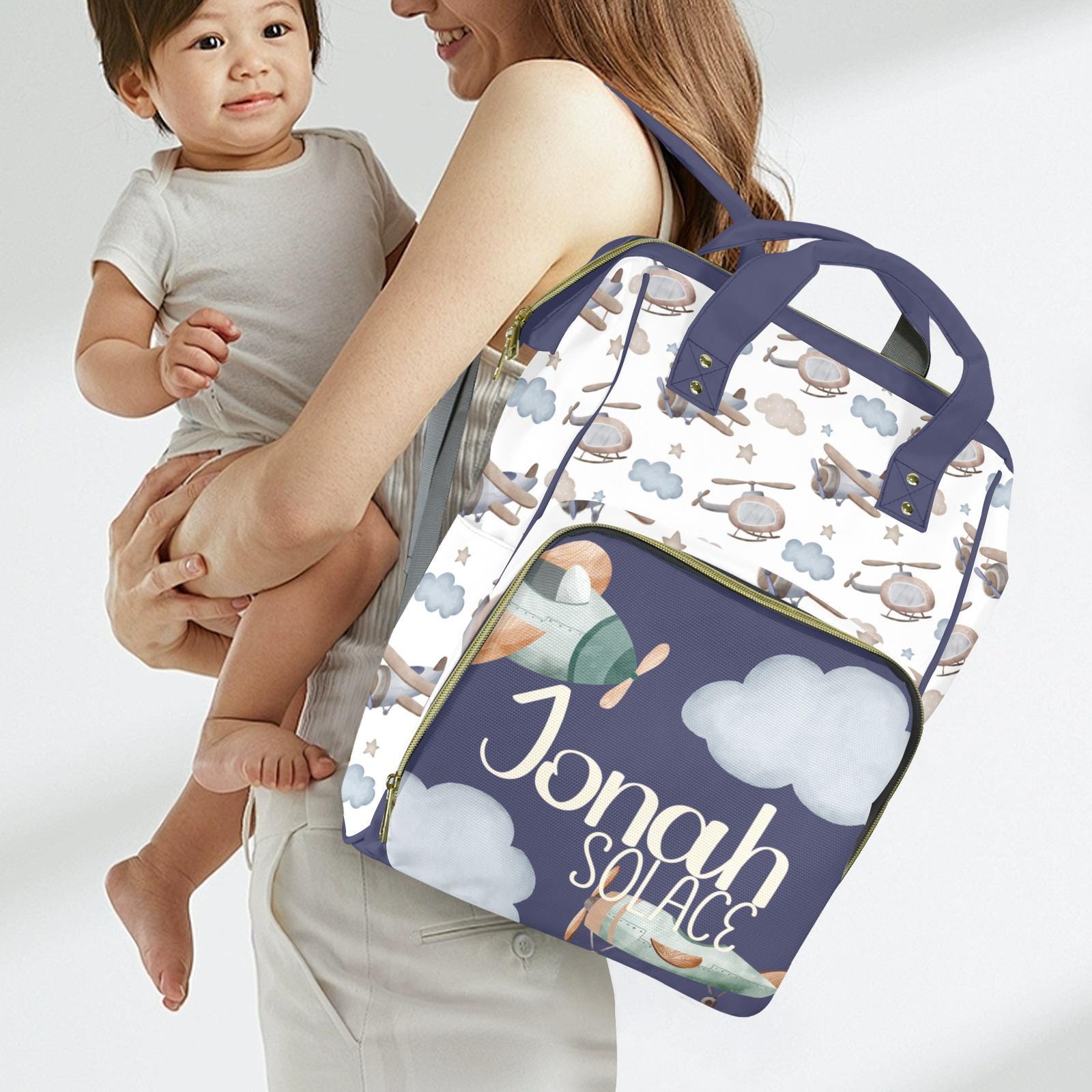 Personalized Diaper Bag | Airplane Backpack Diaper Bag | Transport ...