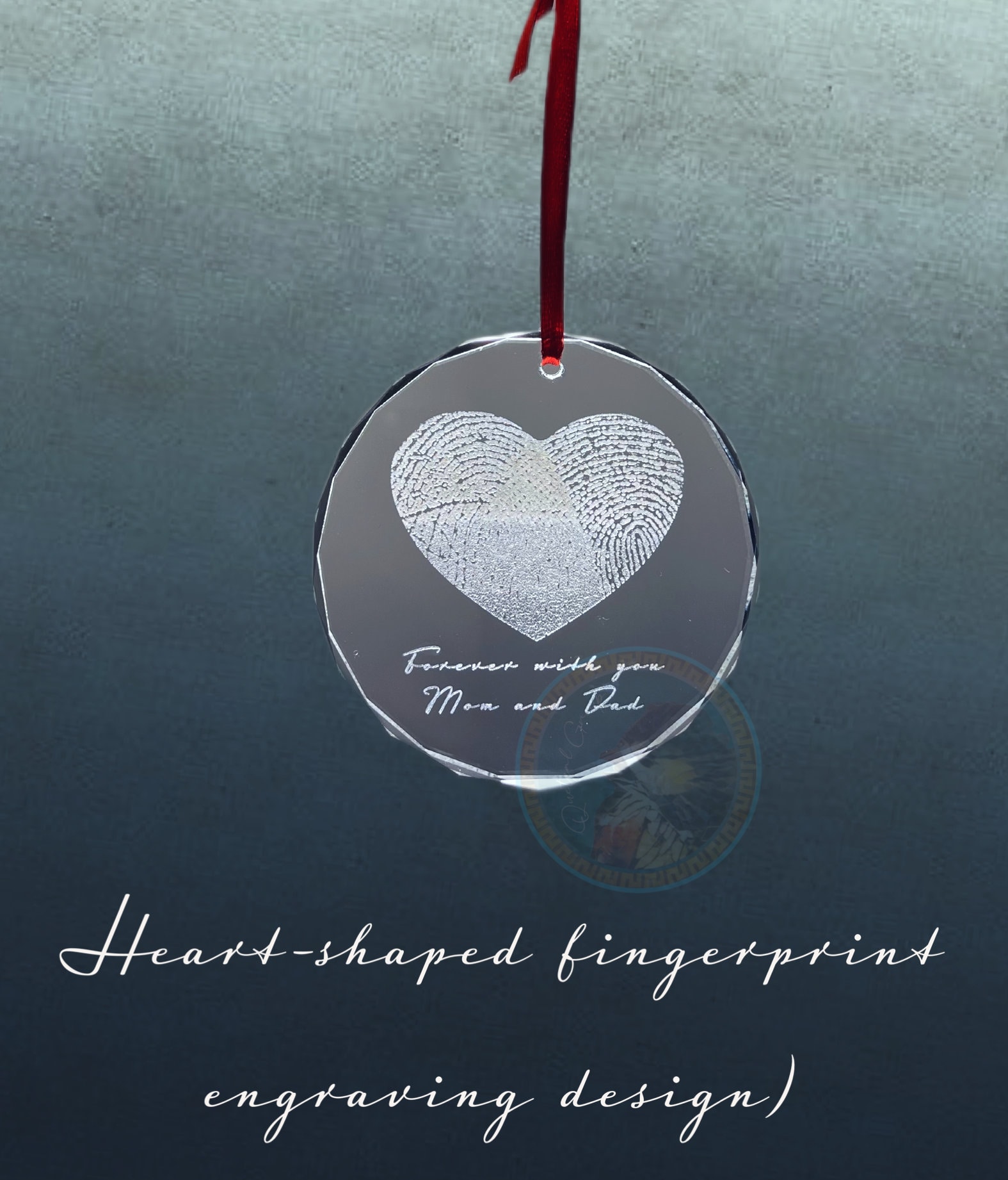 Fingerprint Hearts, Loss of Parent Gift Ornament, Death of Relative ...