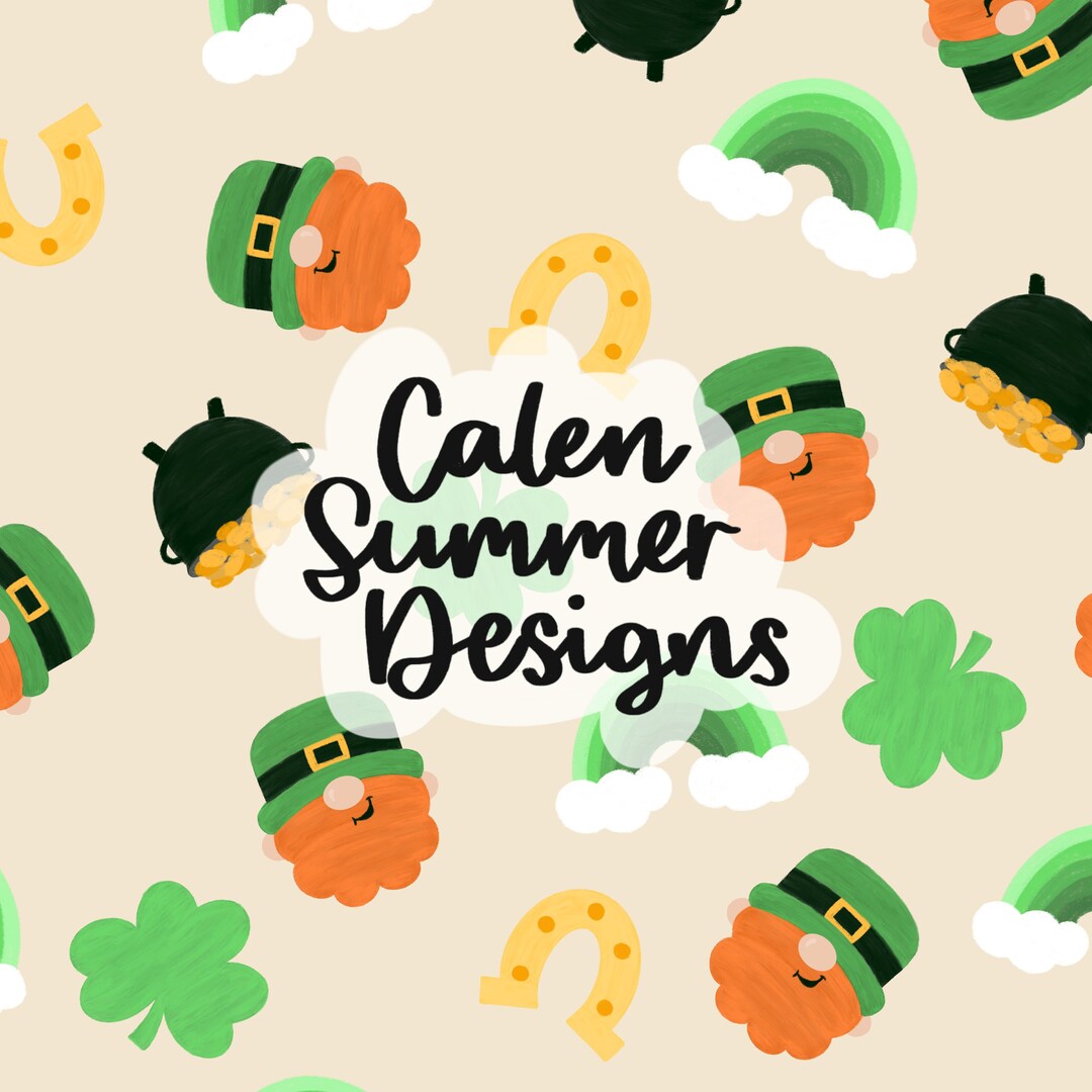 St Patricks Day Cute Leprechaun Seamless Pattern File for Commercial ...