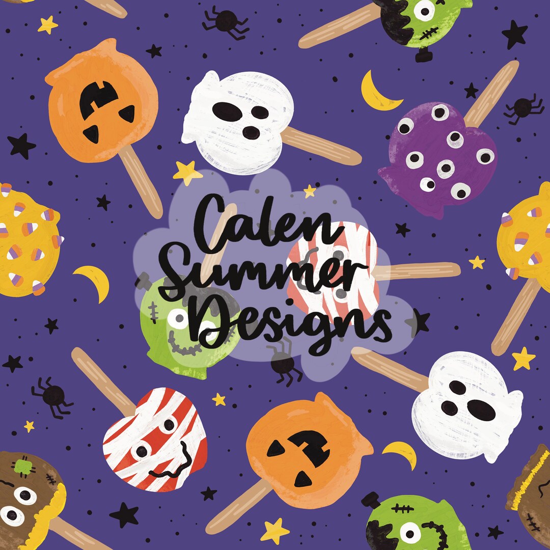 Halloween Candy Apples Seamless Pattern File for Commercial Use ...