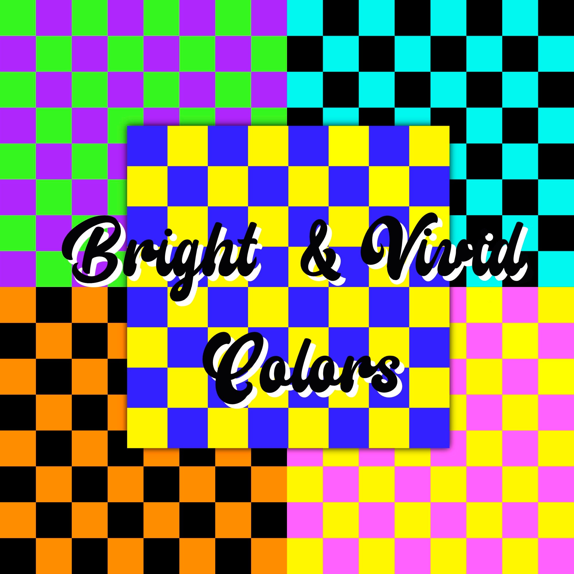 Neon Checkers Digital Paper Printable Seamless Checkered - Etsy