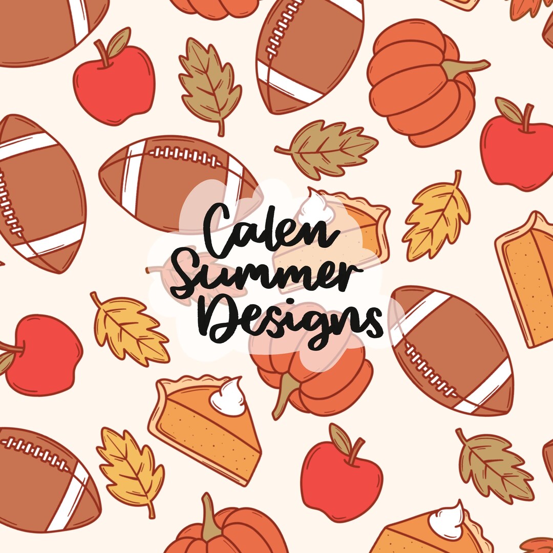Thanksgiving Football Seamless Pattern File for Commercial Use, Fall ...