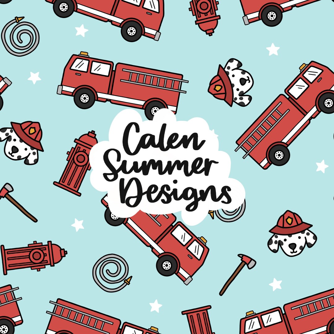 Fire Truck Seamless Pattern File for Commercial Use, Firefighter ...