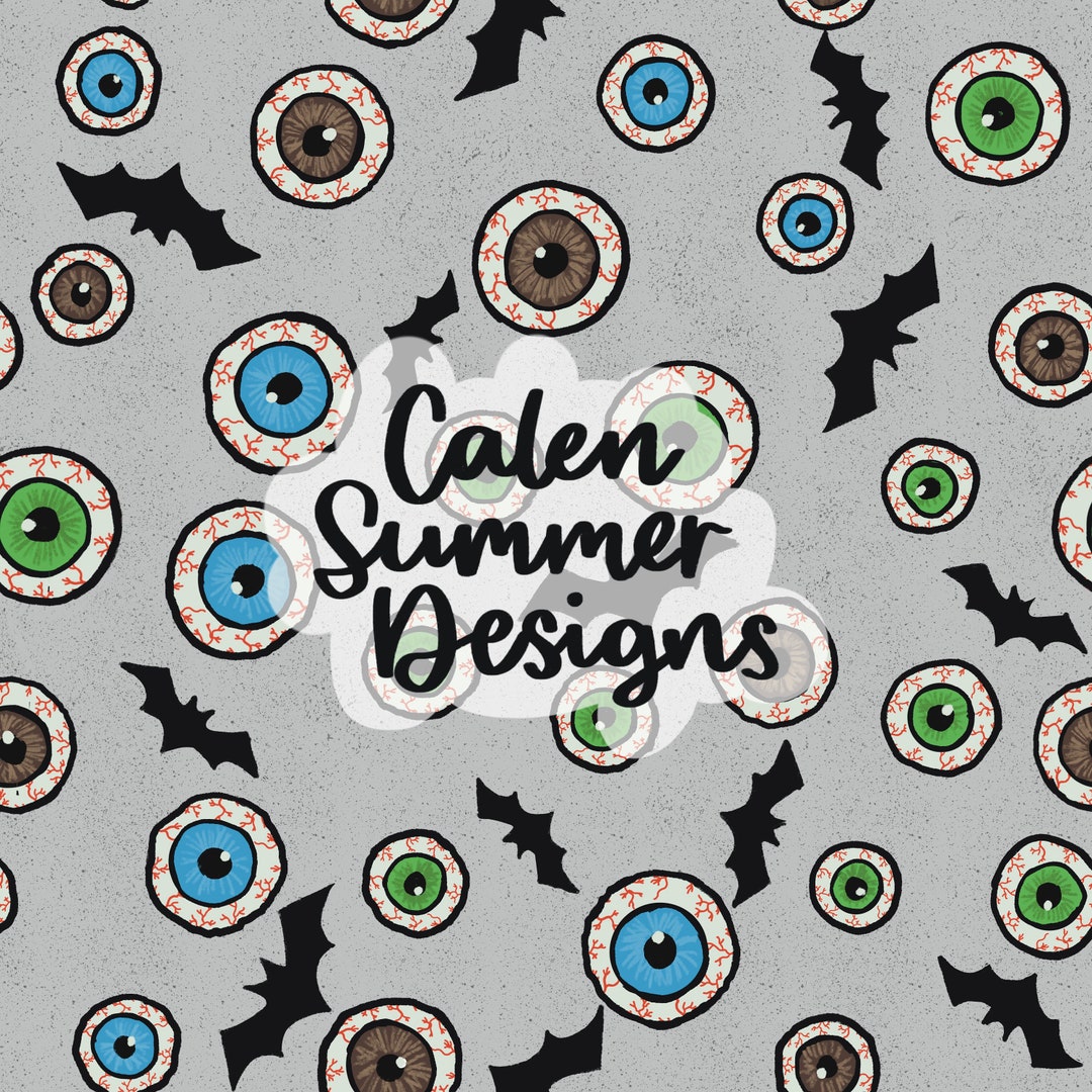 Halloween Spooky Eyes Seamless Repeat Pattern File-gray - Etsy