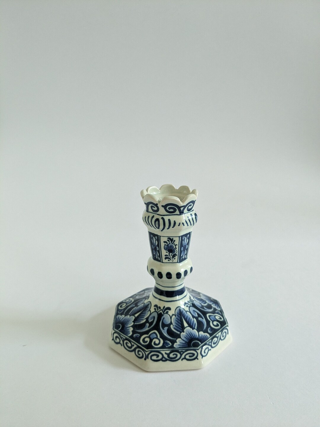 Vintage Oud Delft Blue and White Candle Holder // Hand-painted Dutch ...