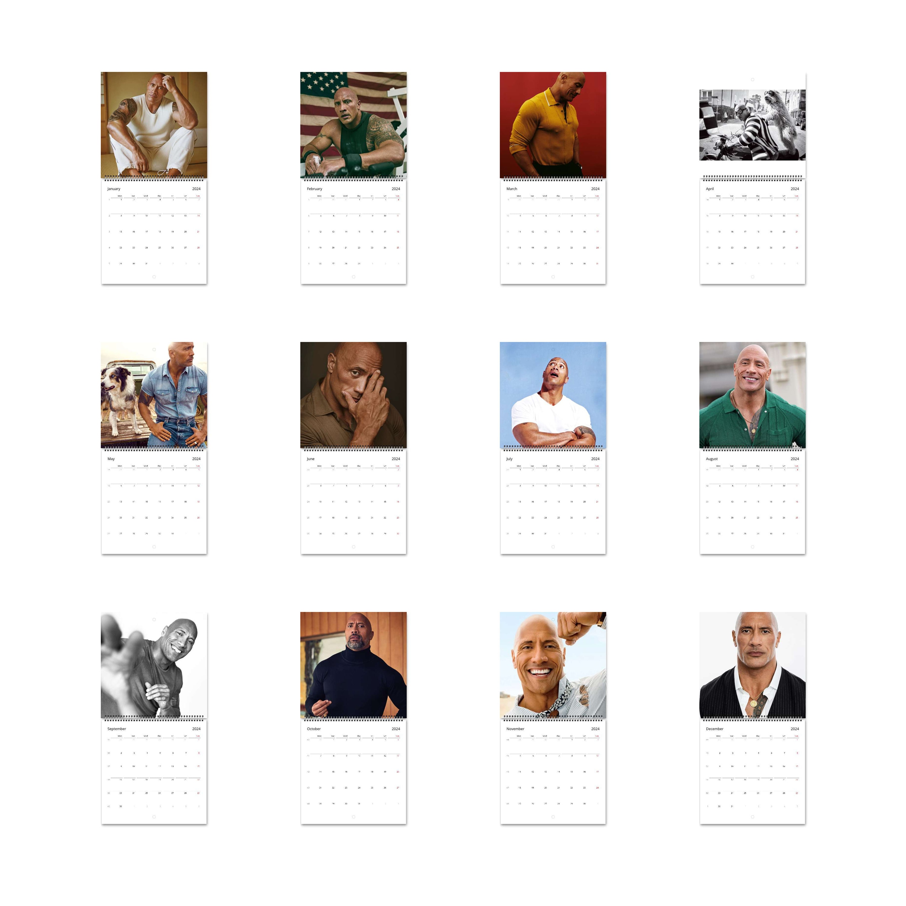 Dwayne Johnson Calendar Vol.1 - 2024 Calendar, Wall Calendar 2024 sold ...