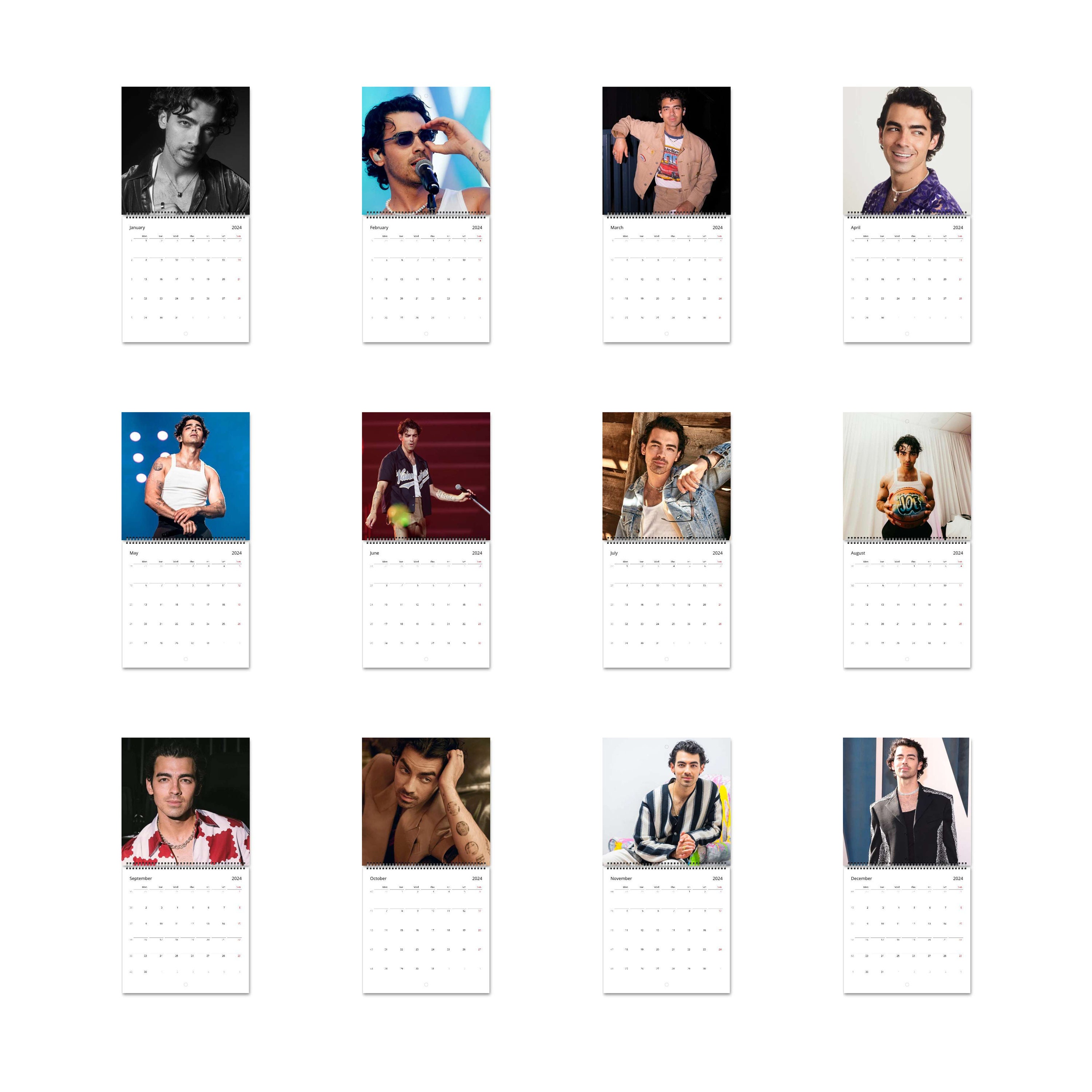 Joe Jonas Calendar - 2024 Calendar, Wall Calendar 2024, Joe Jonas sold ...