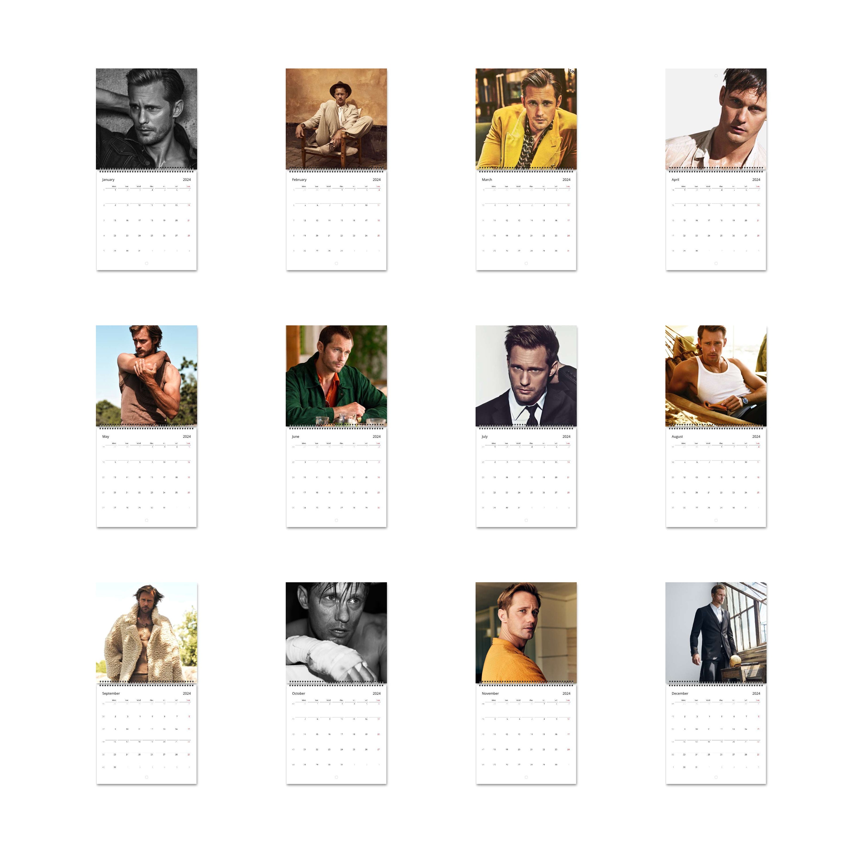 Alexander Skarsgard Calendar Vol.1 - 2024 Calendar, Wall Calendar 2024 ...