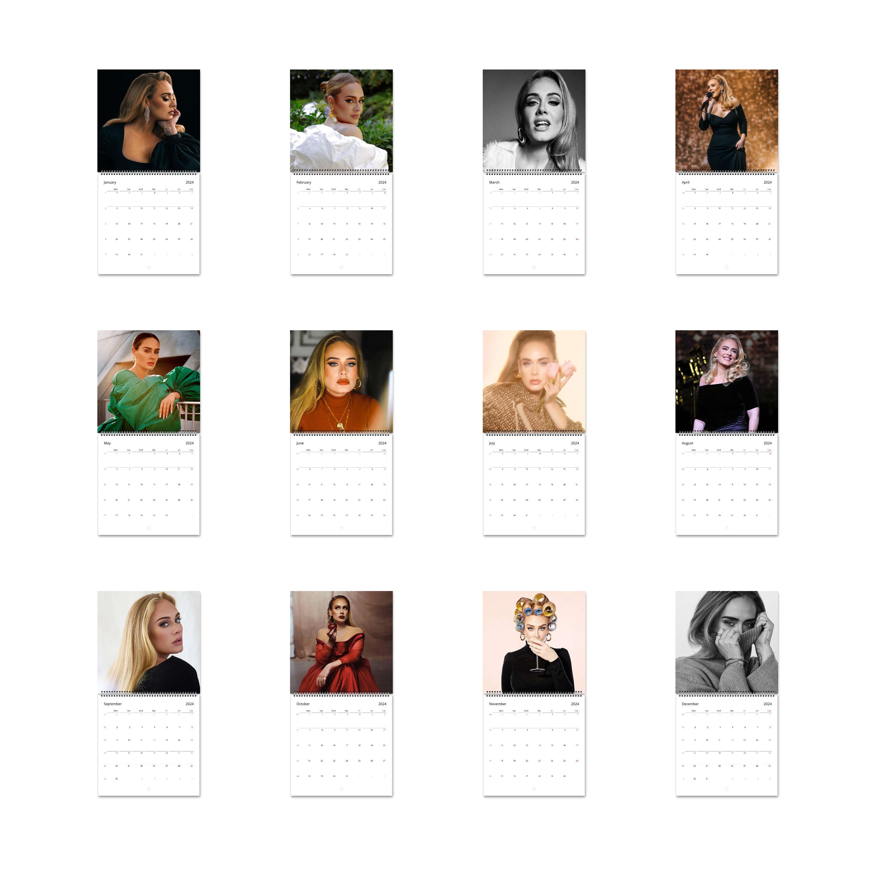 Adele Calendar Vol.1 2024 Calendar Wall Calendar 2024 - Etsy Canada