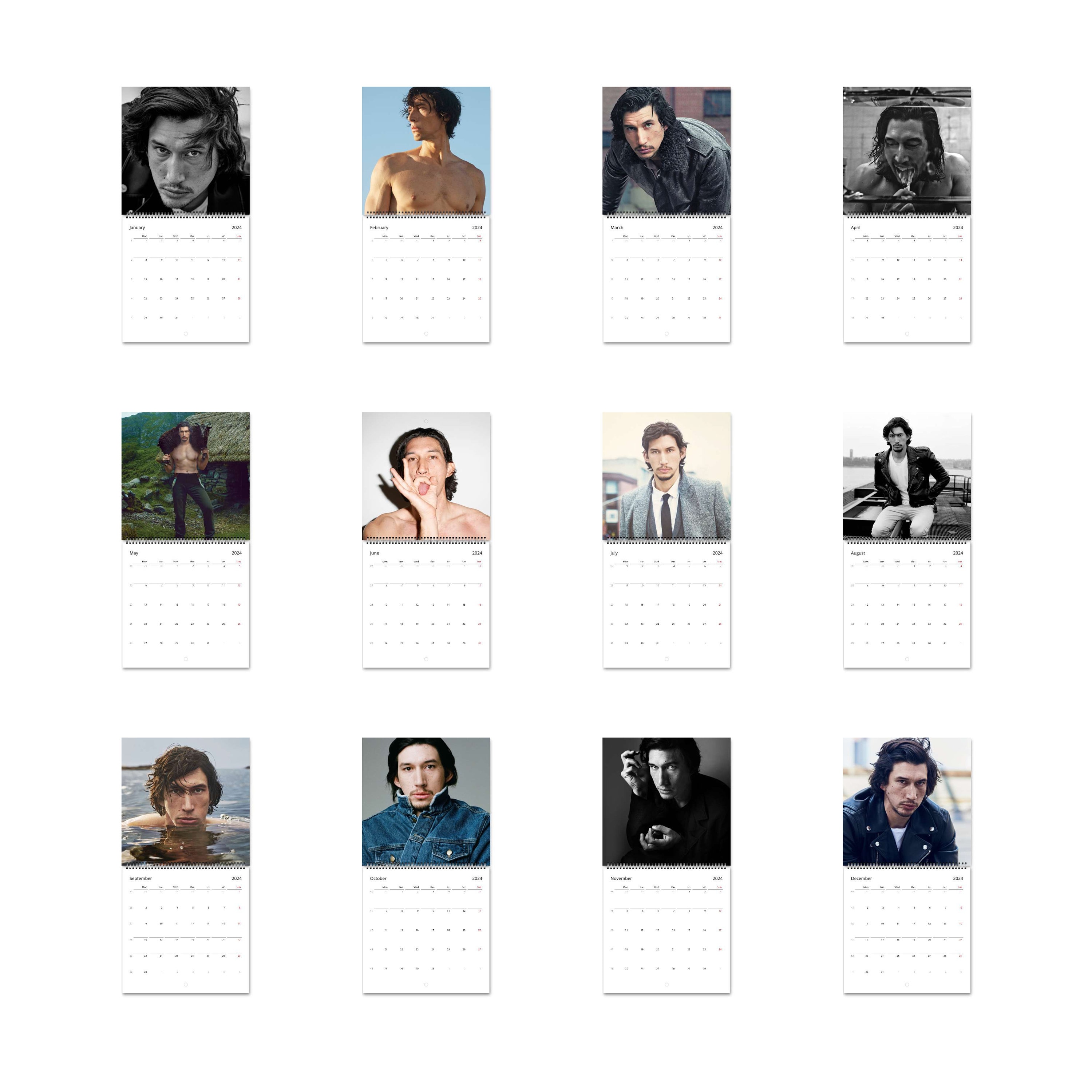 Adam Driver Calendar Vol.1 - 2024 Calendar, Wall Calendar 2024 sold by ...