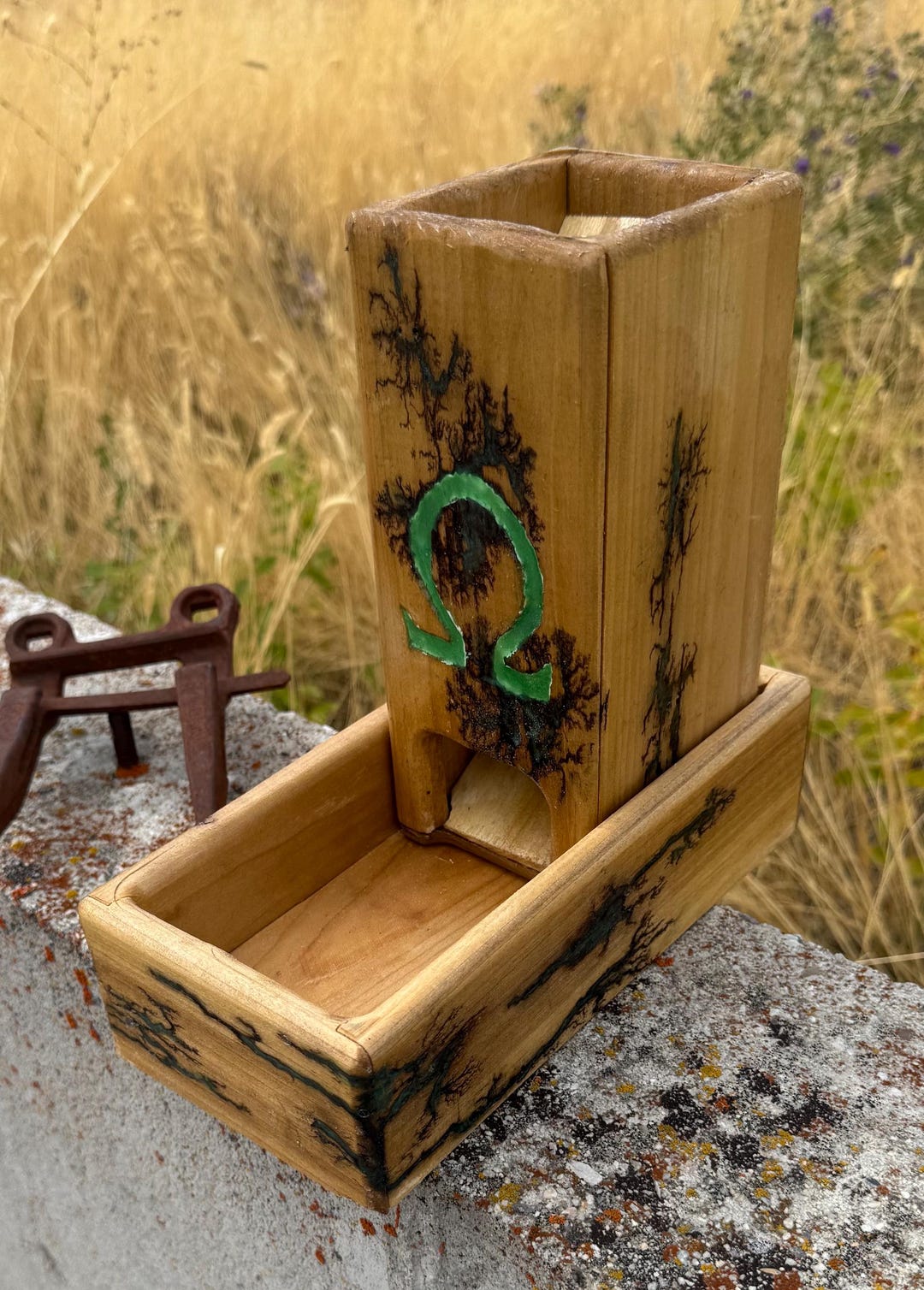 Dice Tower Handmade Fractal Burn: Ao Overgod Dnd- Wood Art DND - Etsy