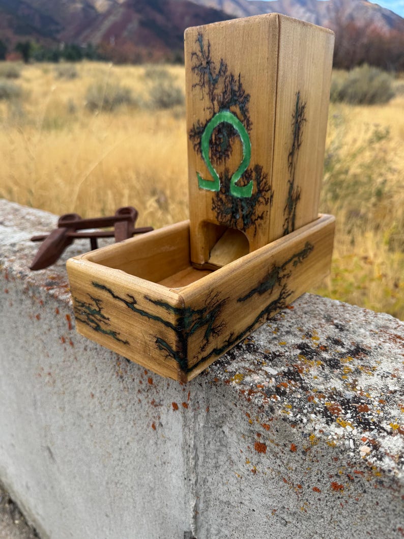 Dice Tower Handmade Fractal Burn: Ao Overgod Dnd- Wood Art DND - Etsy