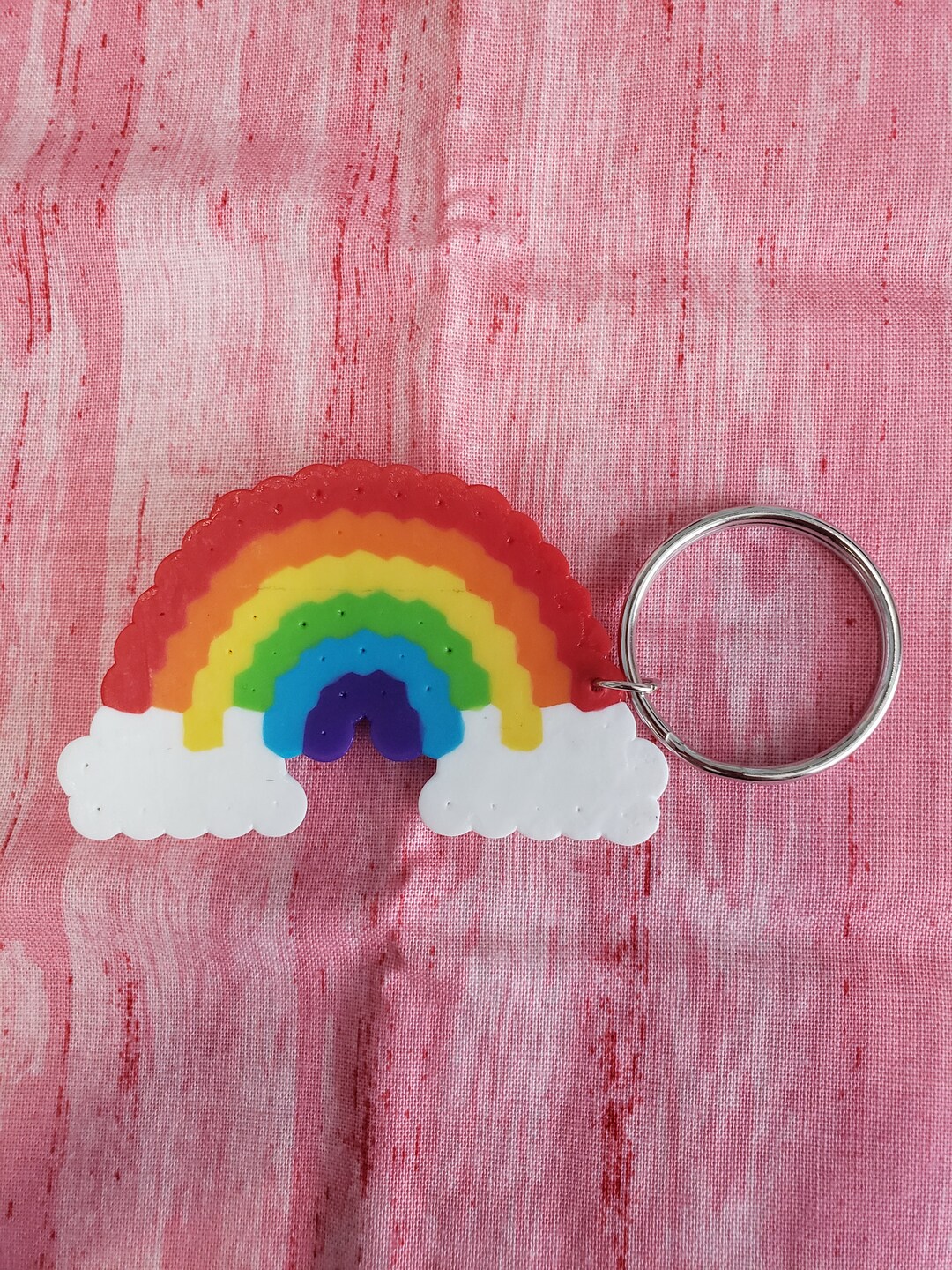 Rainbow Perler Bead Keychain - Etsy