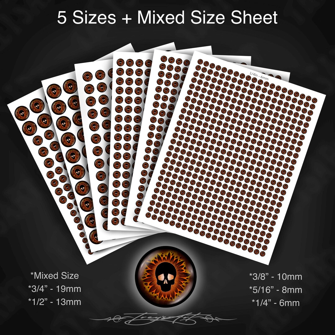 Printable Fishing Lure Eyes – Zombie Skull Eyes, Multiple Sizes ...