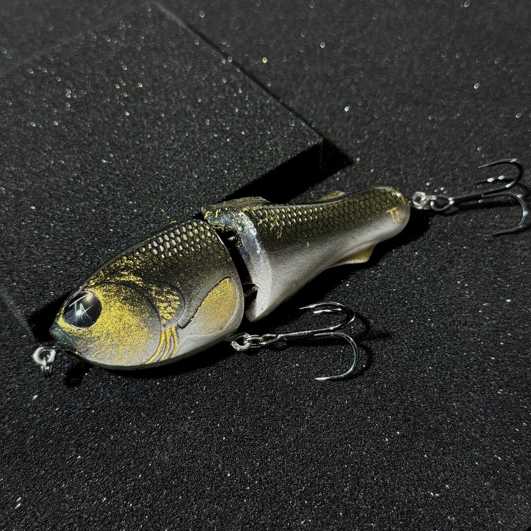 Treysart Handmade Fishing Lure 4.5 Inch Predator Swimbait “black X Gold ...