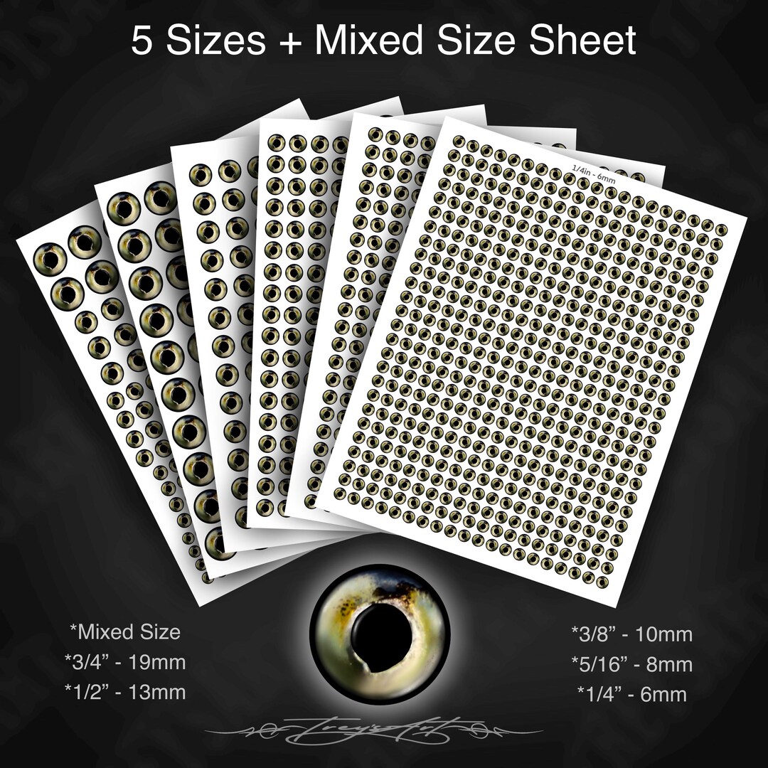 Printable Fishing Lure Eyes – Shad Baitfish Eyes, DIY Lure Making ...