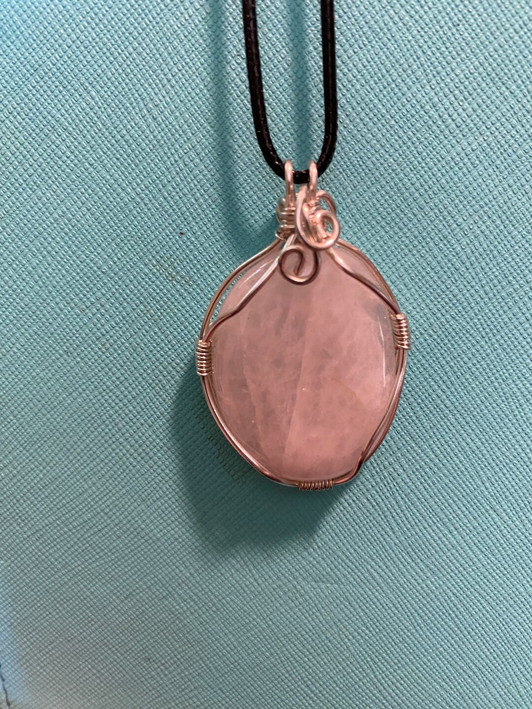 Wire Wrap Rose Quartz Pendant - Etsy