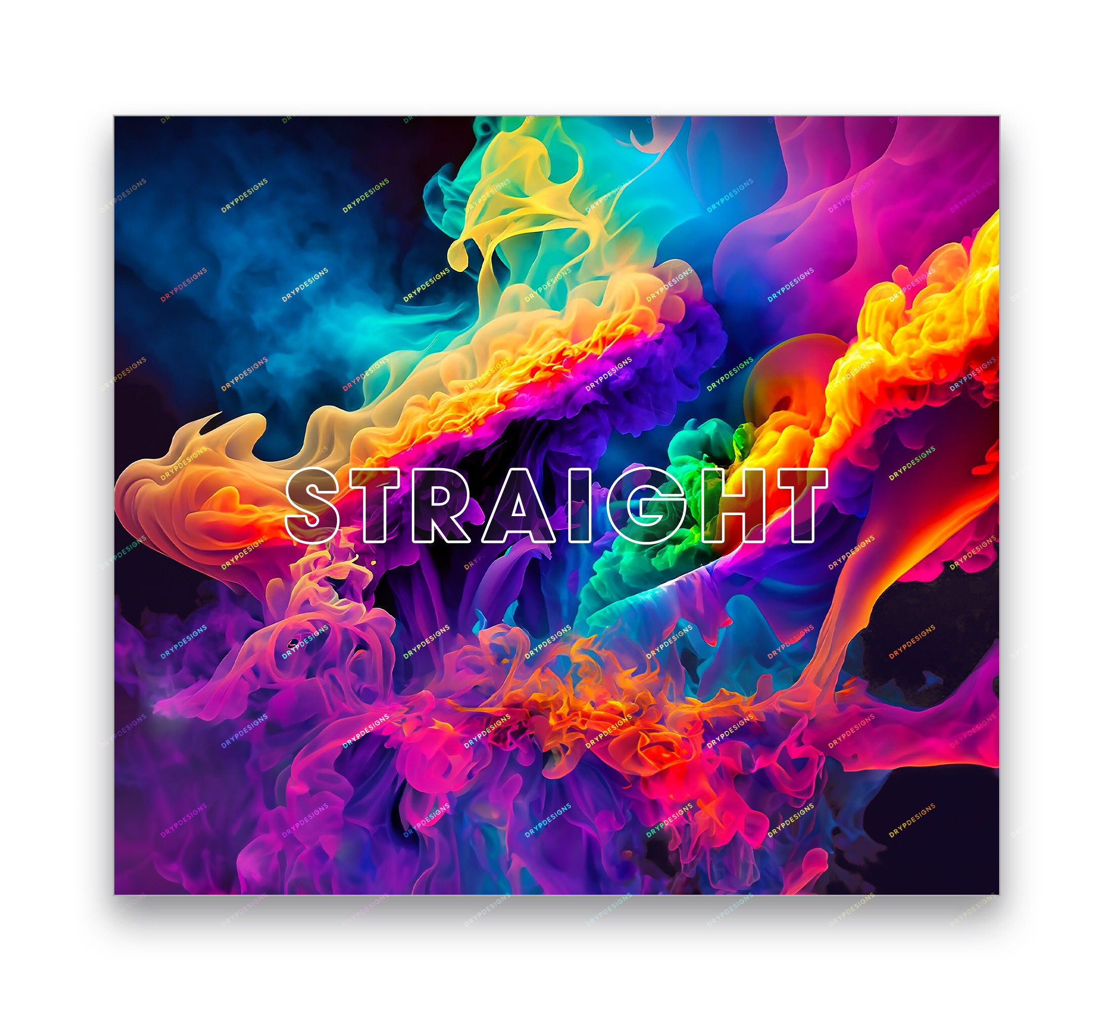 Neon Rainbow Smoke Tumbler Wrap PNG Sublimation Design - 20oz Skinny ...