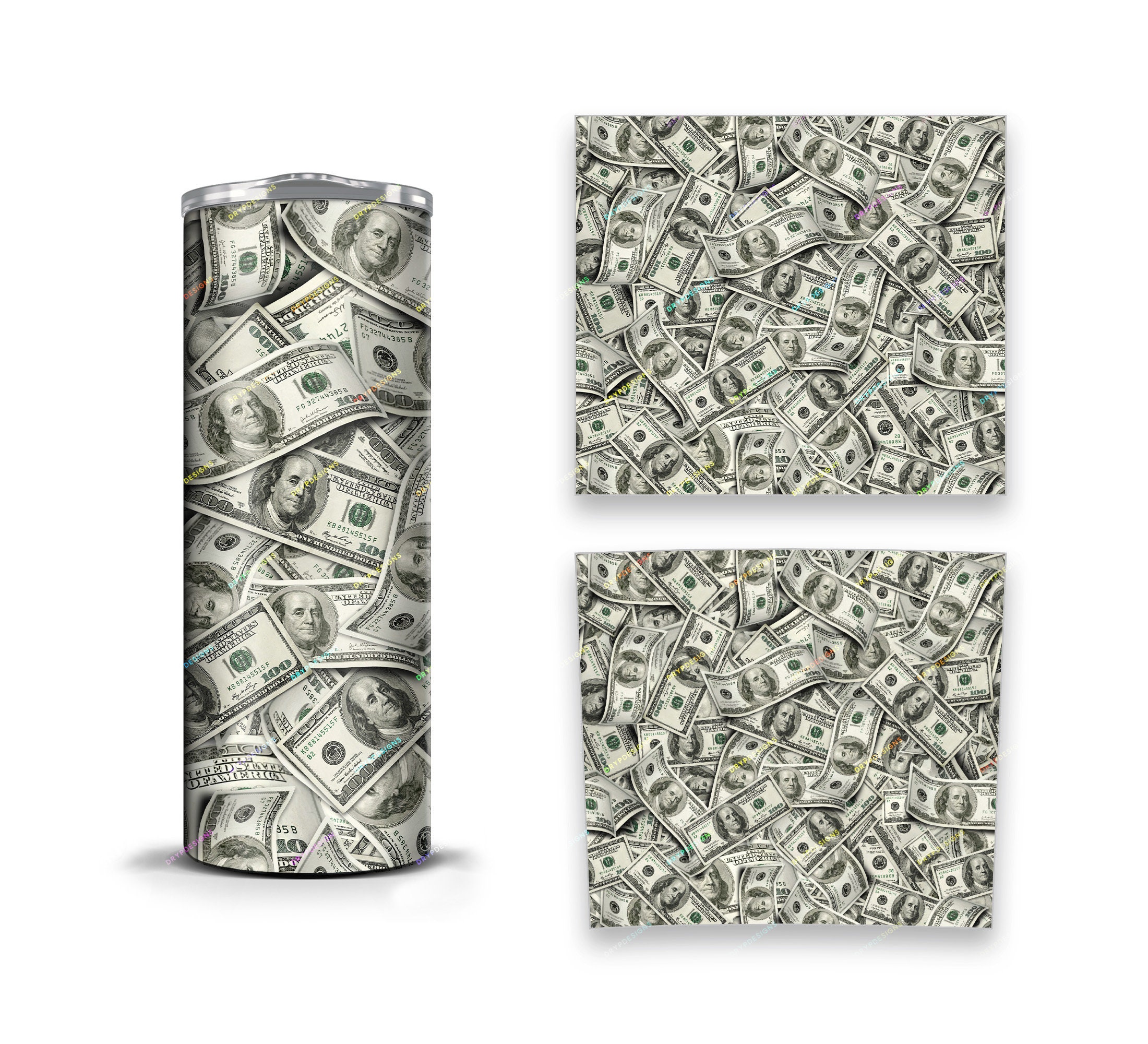 Raining Money Tumbler Wrap PNG Sublimation Design - 20oz Skinny Tumbler ...