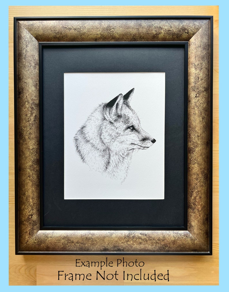 Red Fox Pen and Ink Print - Etsy