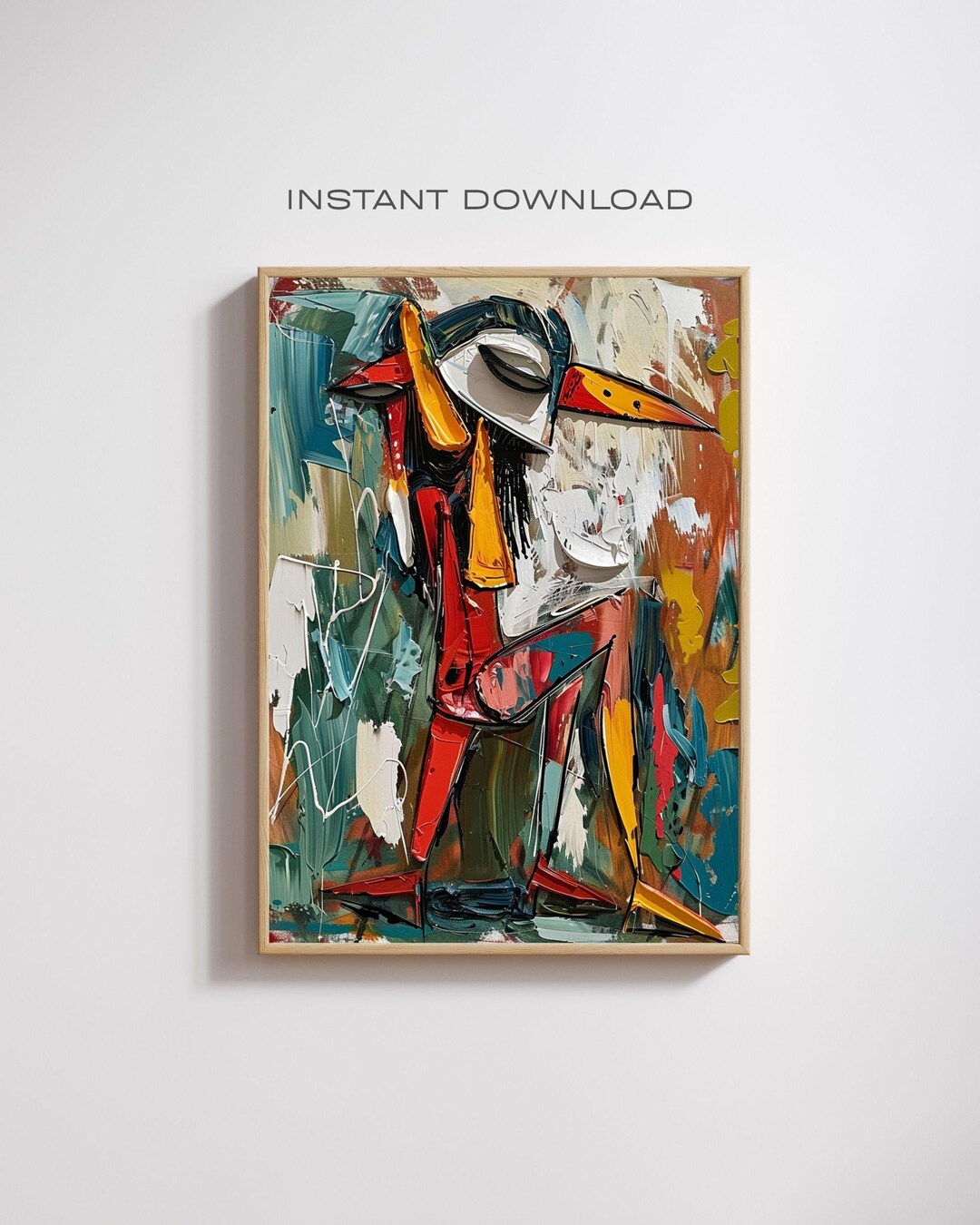 Picasso Bird Art Print: Modern Cubist Animal Illustration (digital ...