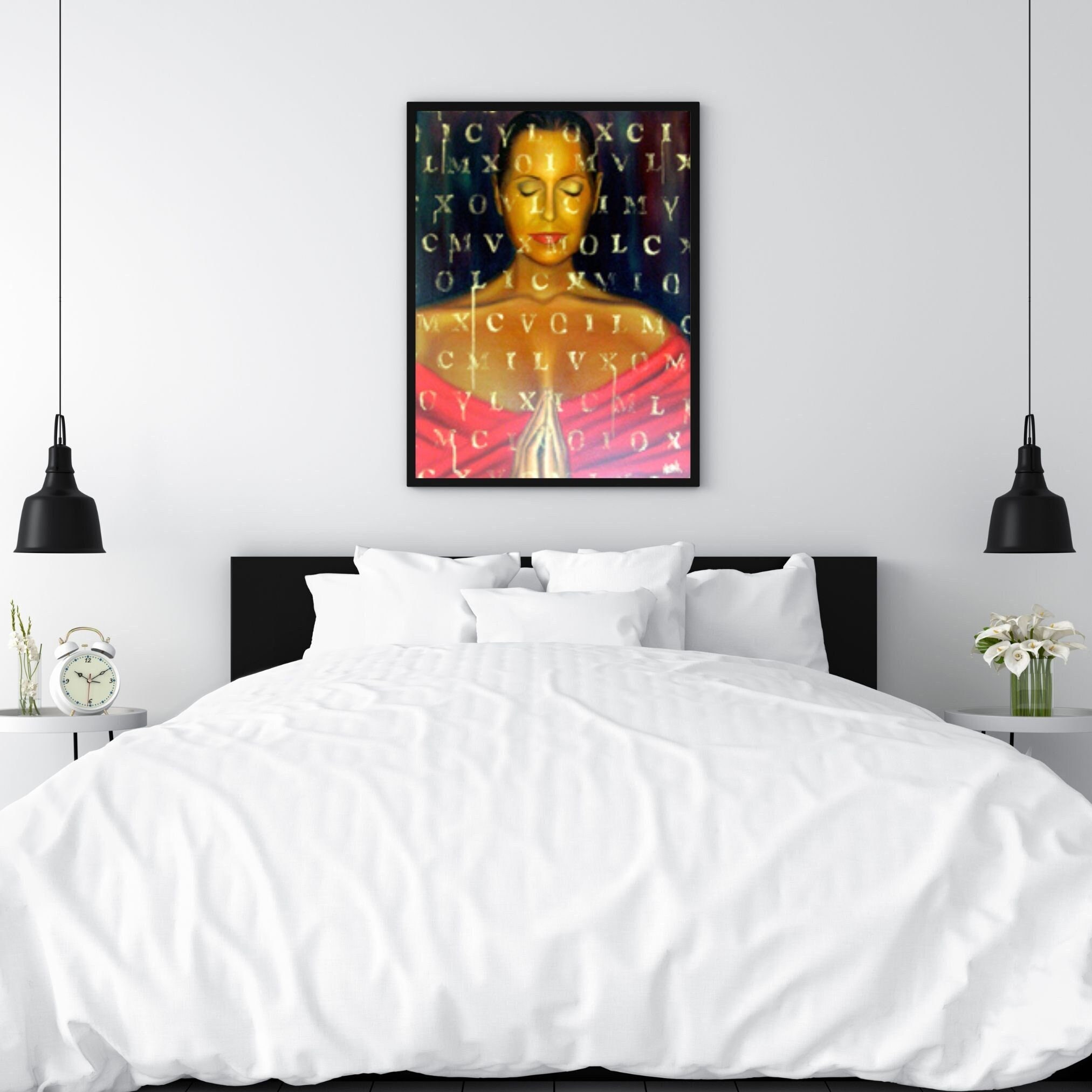 Praying Woman Realism Art Zen Woman Praying Peacefully Print - Etsy