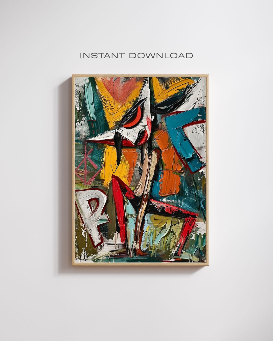 Picasso Inspired Bird Print: Abstract Cubist Wall Art (digital Download ...