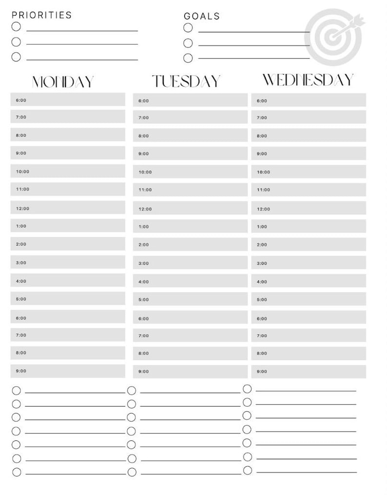 72-hour Focus Planner – 7x9 Spiral Daily Planner, 3-day Sprint Layout ...