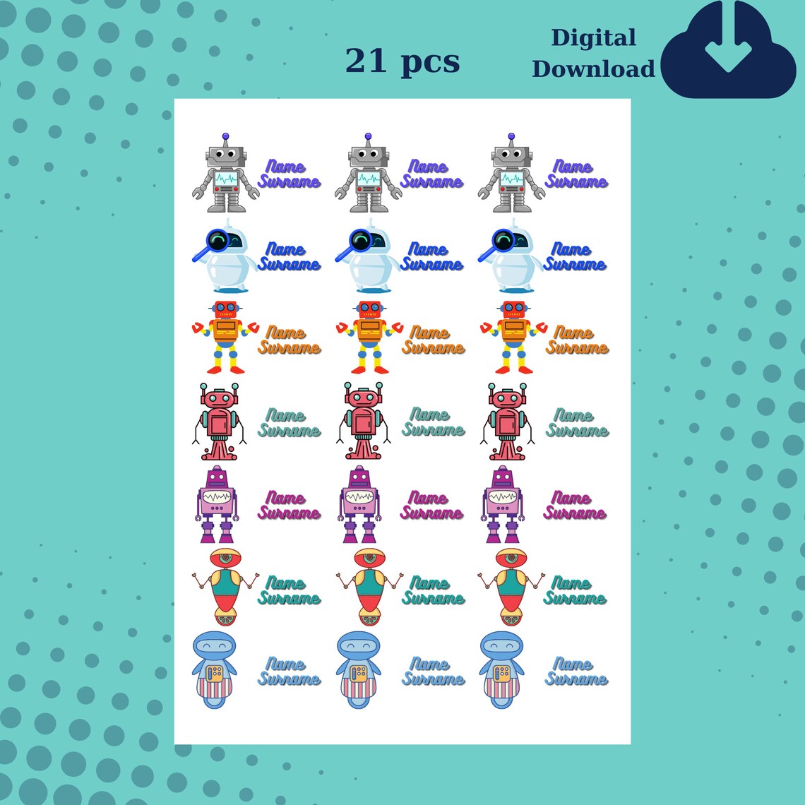 Custom Name Stickers for Kids Printable Name Labels for Kids - Etsy