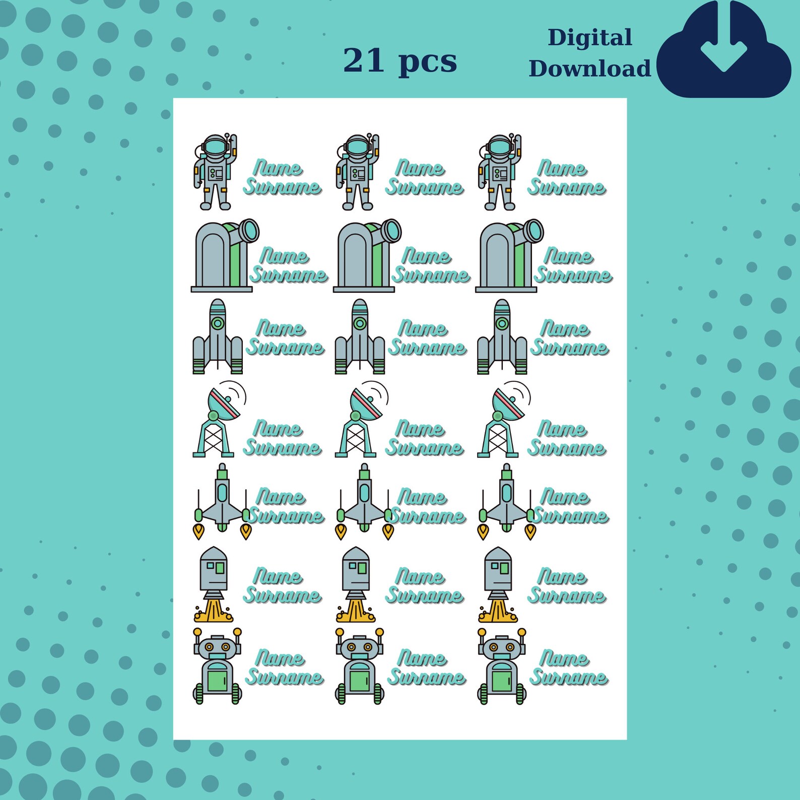 Custom Name Stickers for Kids Printable Name Labels for Kids - Etsy