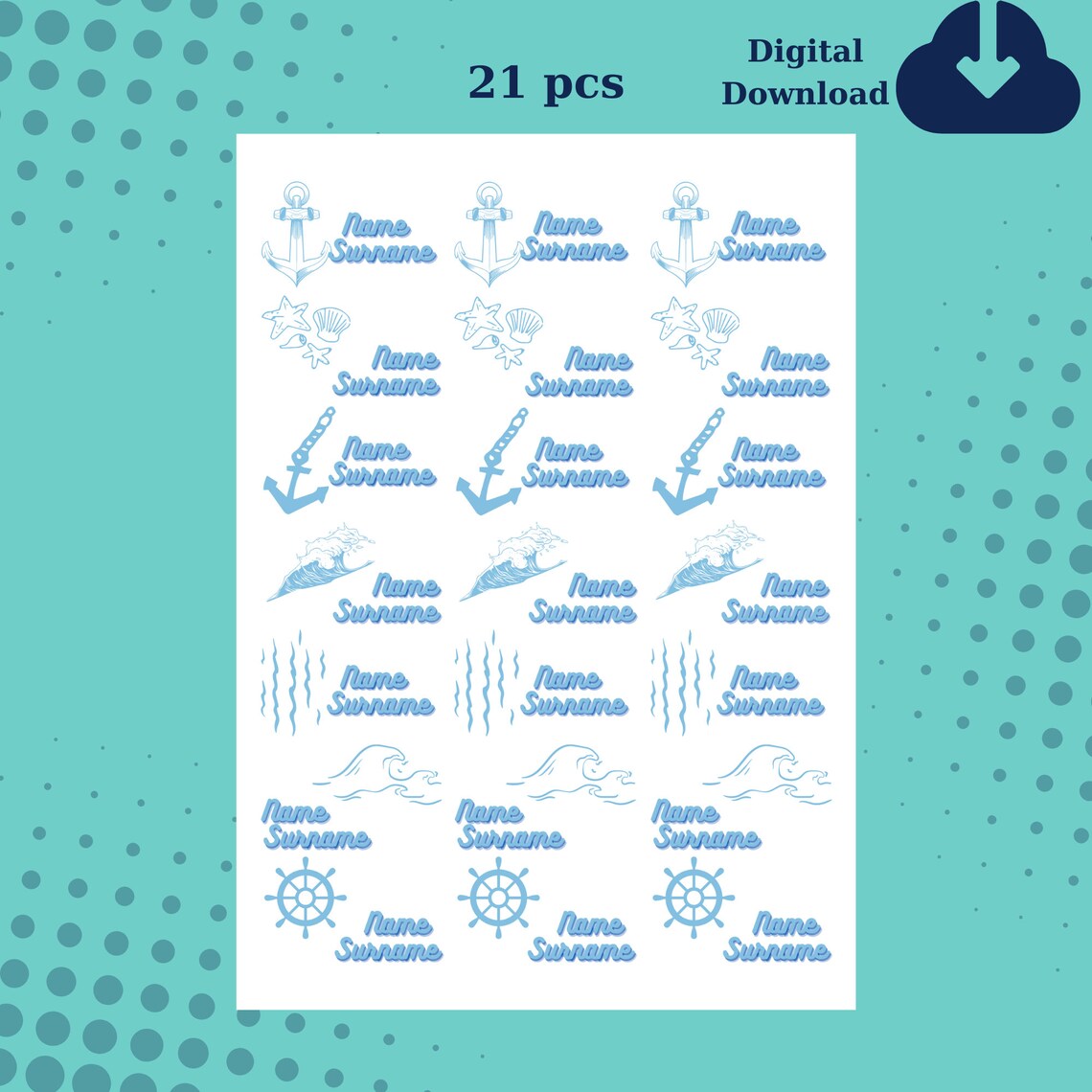 Custom Name Stickers for Kids Printable Name Labels for Kids - Etsy