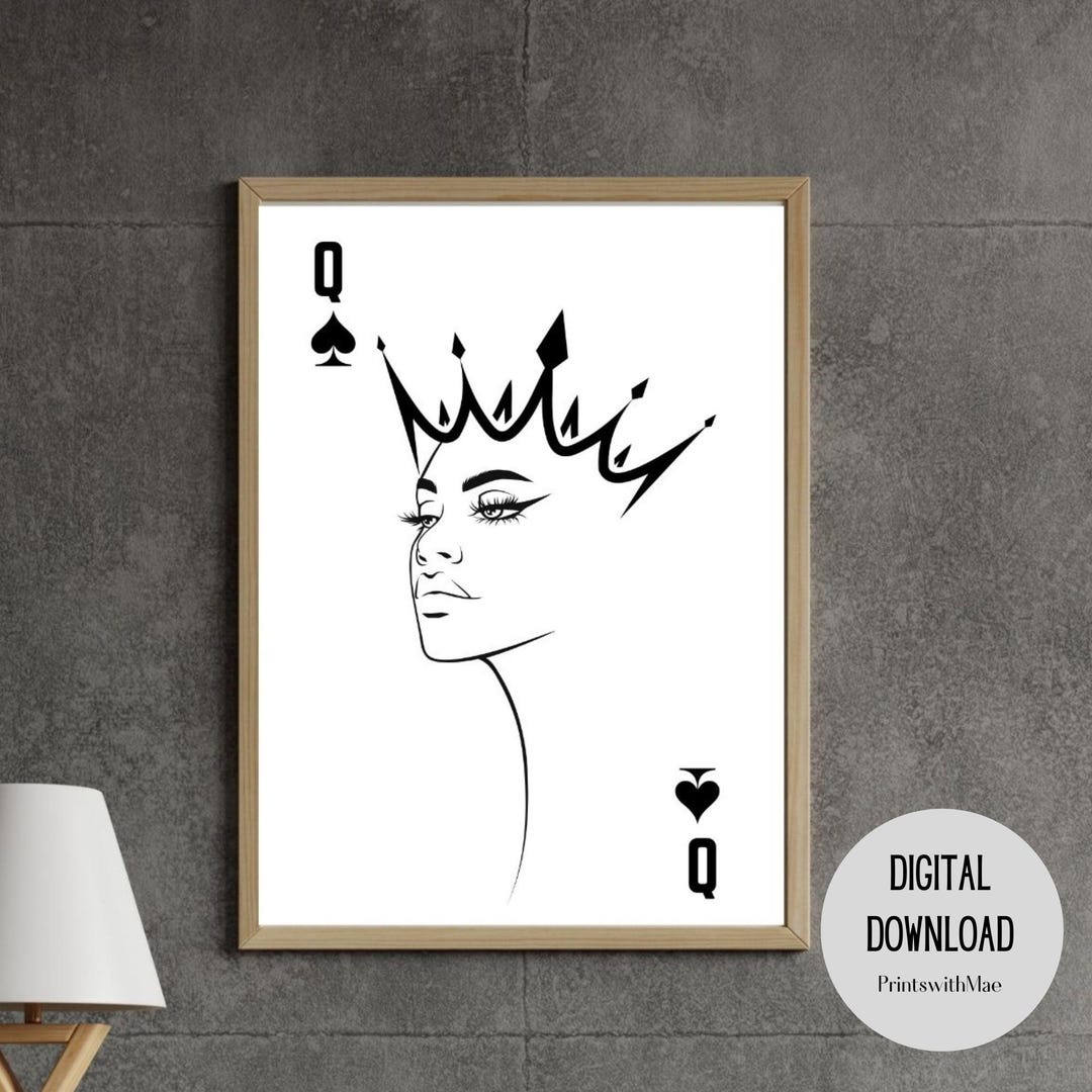 Queen Line Art, Female Line Drawing, Female Face Line Wall Art ...