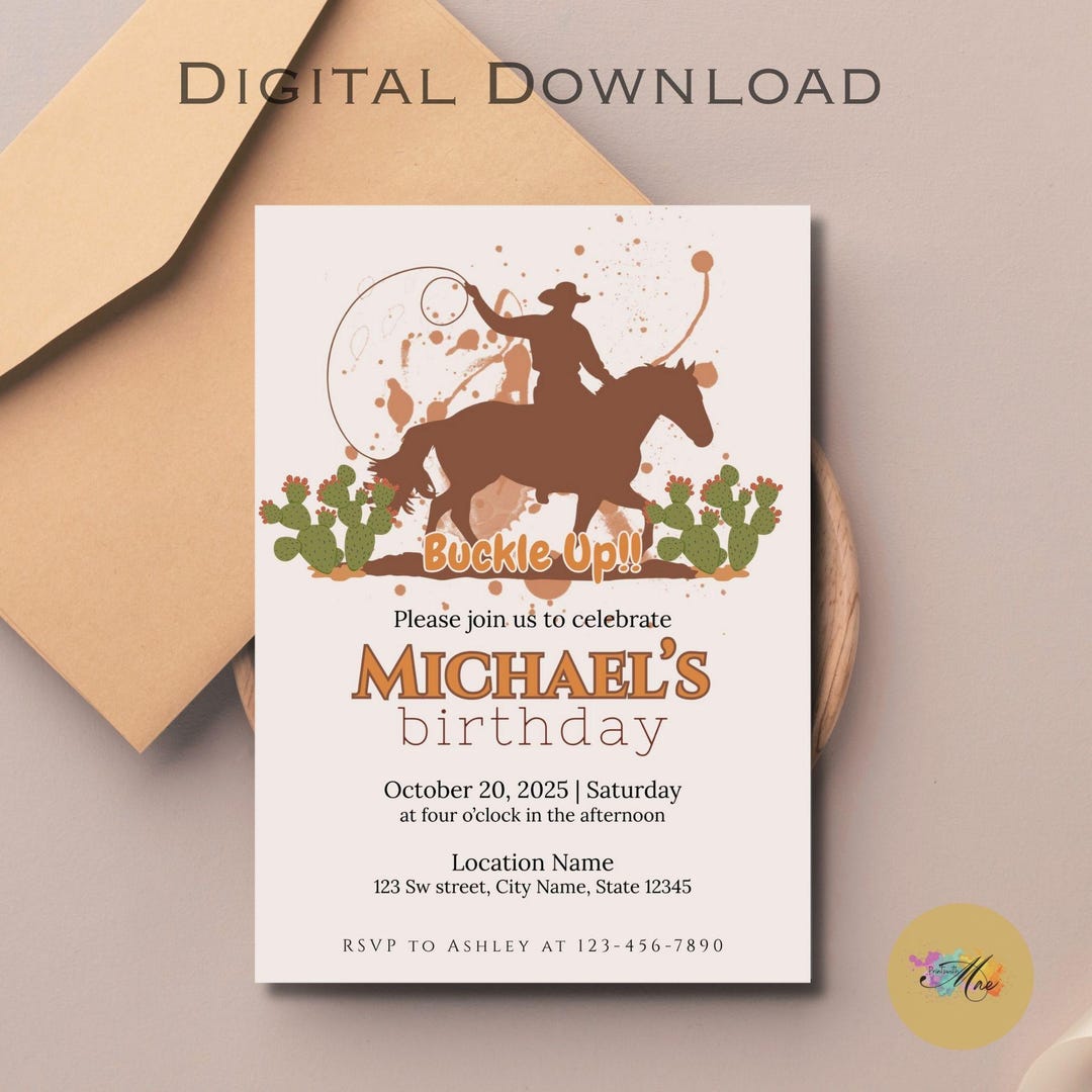 Cowboy Birthday Invitation: Editable Western Theme (digital Download ...