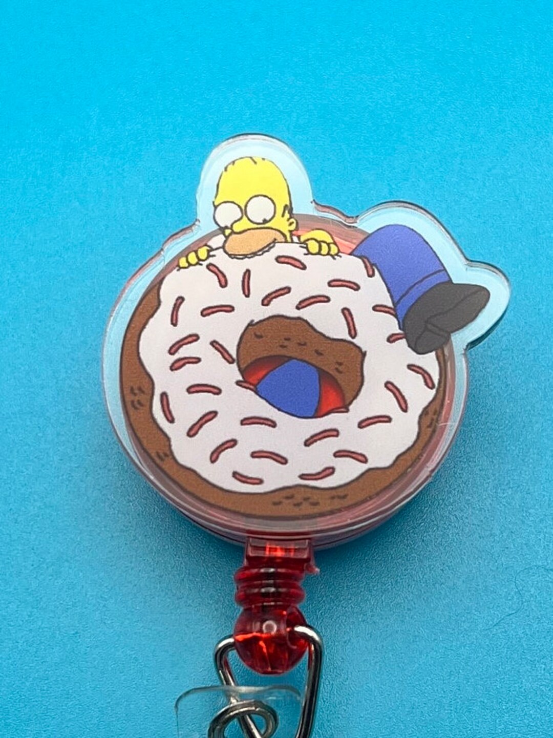 A Cute Cartoon Homer Simpson Badge Reel - Etsy