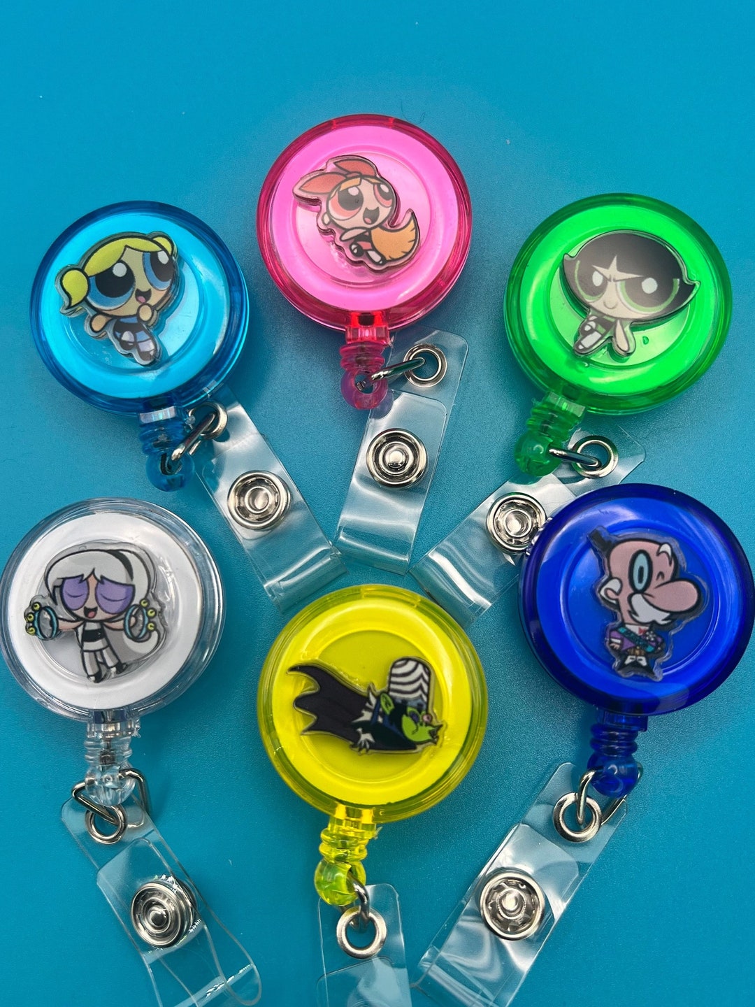 6 Power Puff Girls Badge Reel Bundle - Etsy