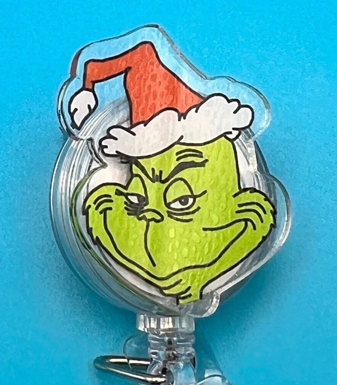 A Cute Grinch Christmas Badge I.D. Holder Reel - Etsy