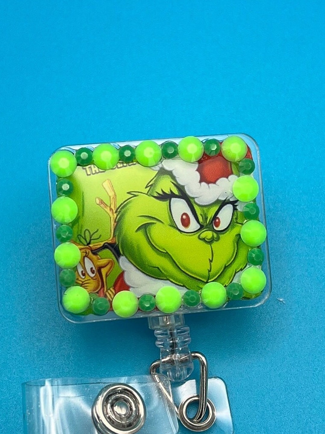 A Cute Grinch Christmas Badge I.D. Holder Reel - Etsy