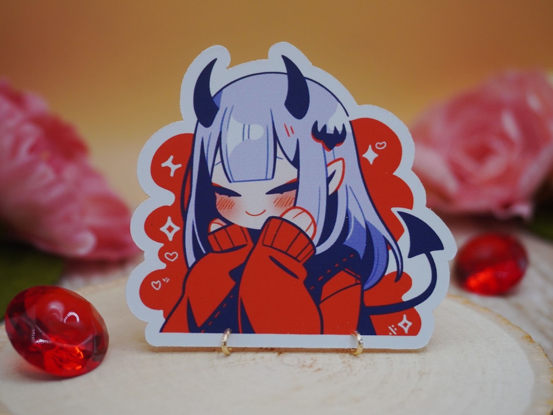 Cute Girl Demon Anime Waifu Sticker High-quality Matte Vinyl Waterproof ...