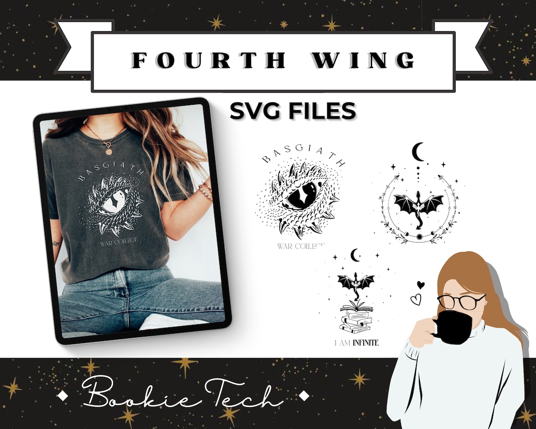 Fourth Wing SVG Files | Fantasy | Rebecca Yarros | Dragons | the ...