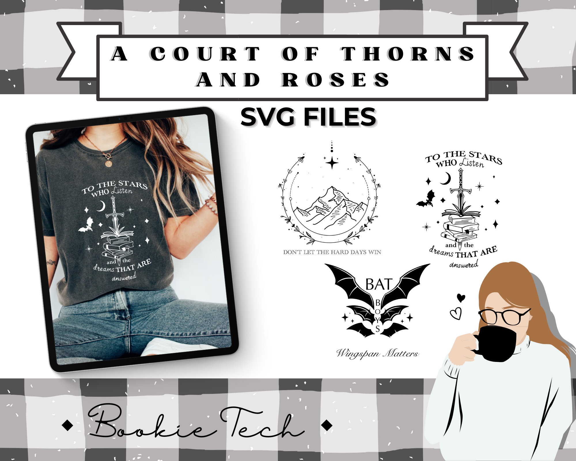 ACOTAR SVG Files Fantasy Court of Thorns and Roses Bundle DIY Kindle ...