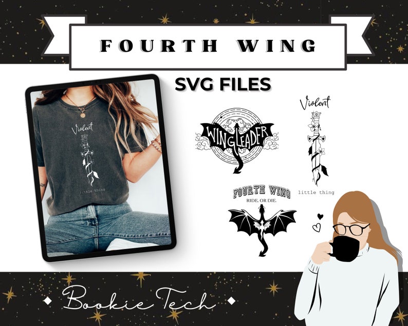 Fourth Wing SVG Files | Fantasy | Rebecca Yarros | Dragons | the ...