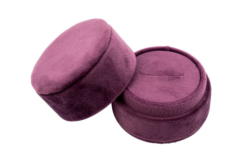 Circle Suede Engagement Ring Box Available in Black, Burgundy, Gray ...