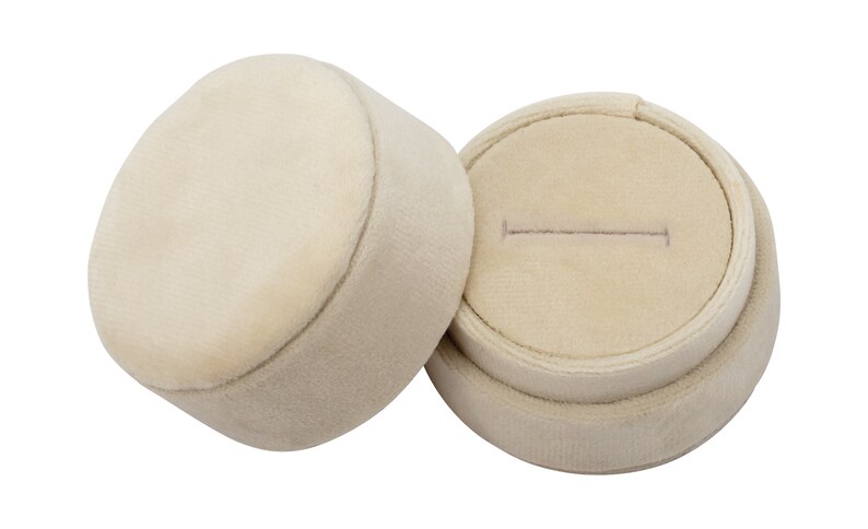 Circle Suede Engagement Ring Box Available in Black, Burgundy, Gray ...