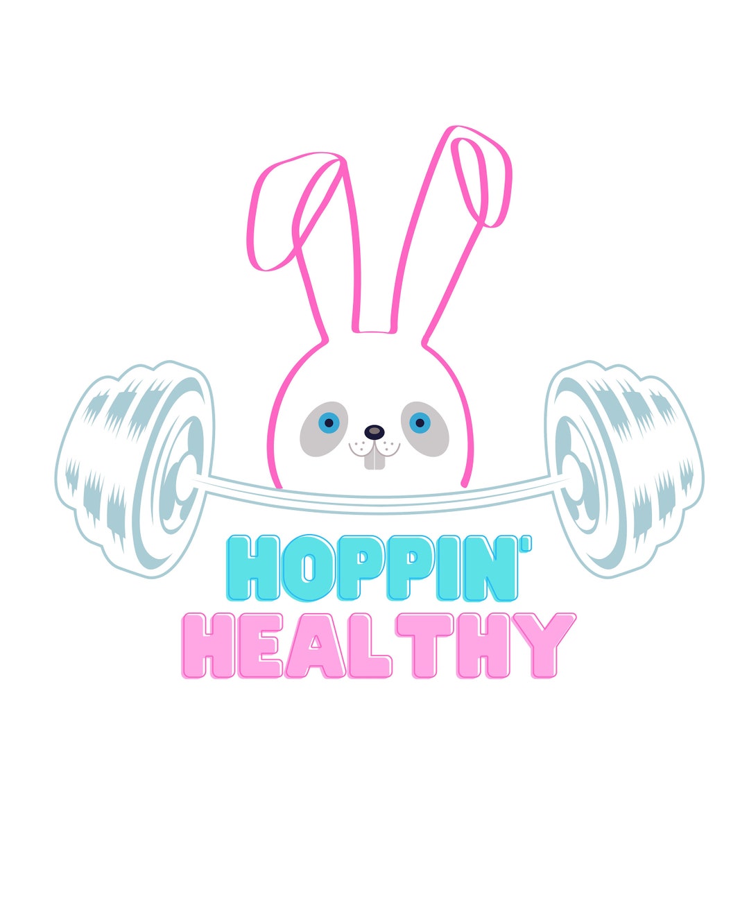Happy Easter Funny Rabbit Weightlifting Workout PNG and Jpeg Digital ...